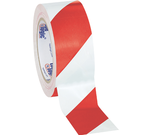 2" x 36 yds. Red/White Tape LogicÂ® Striped Vinyl Safety Tape 24 PER C ...